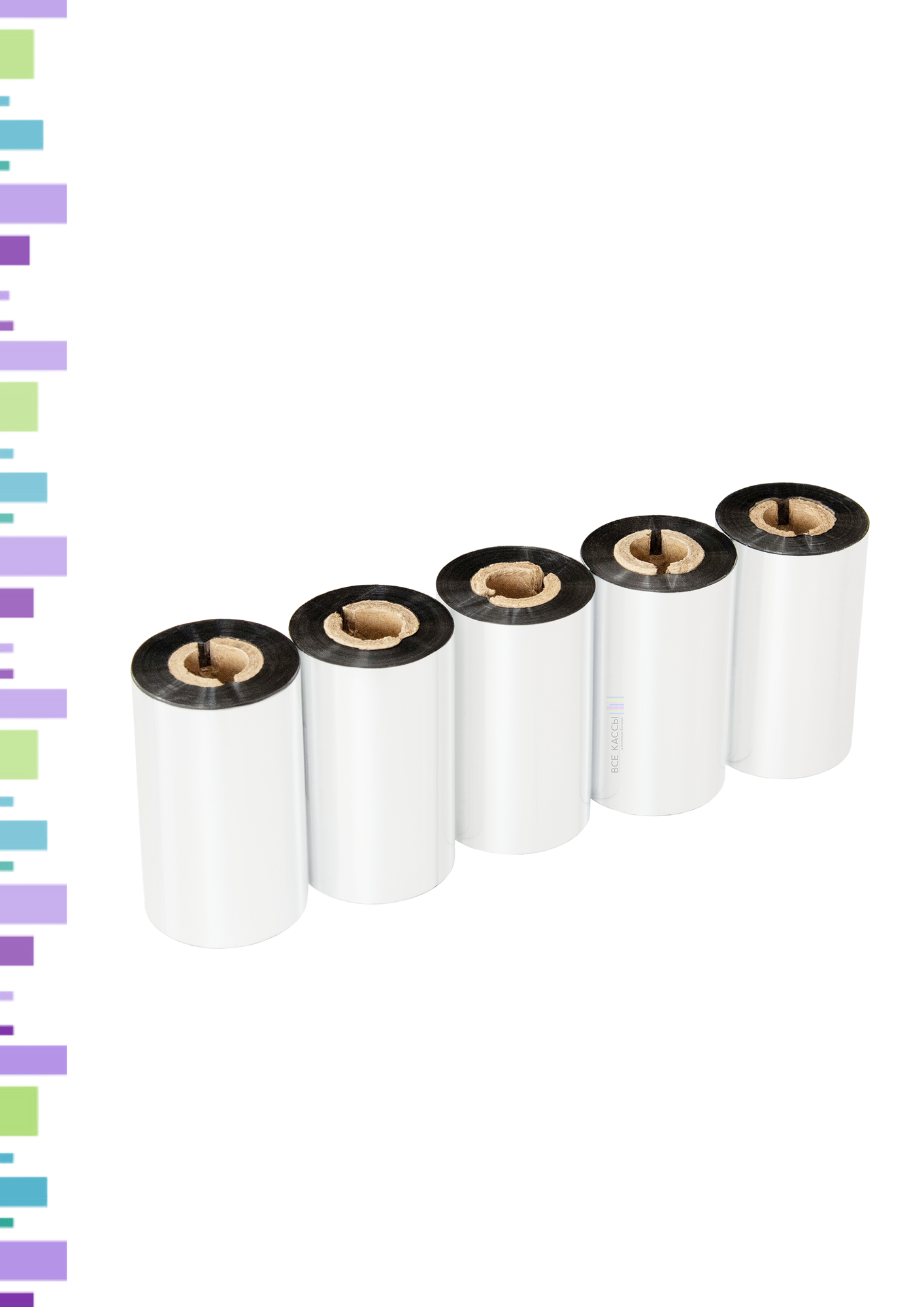 WAX(Воск) 57ммх74м, 5шт, Красящая лента, втулка 57