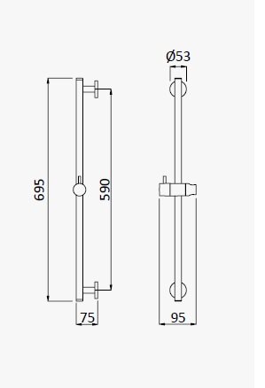 Штанга душевая BRUMA ELO X 145 579 4SR золото матовое