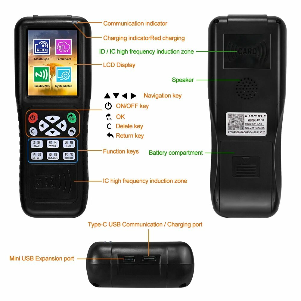 RFID репликатор X100 Card Duplicator OBO HANDS — фото 1