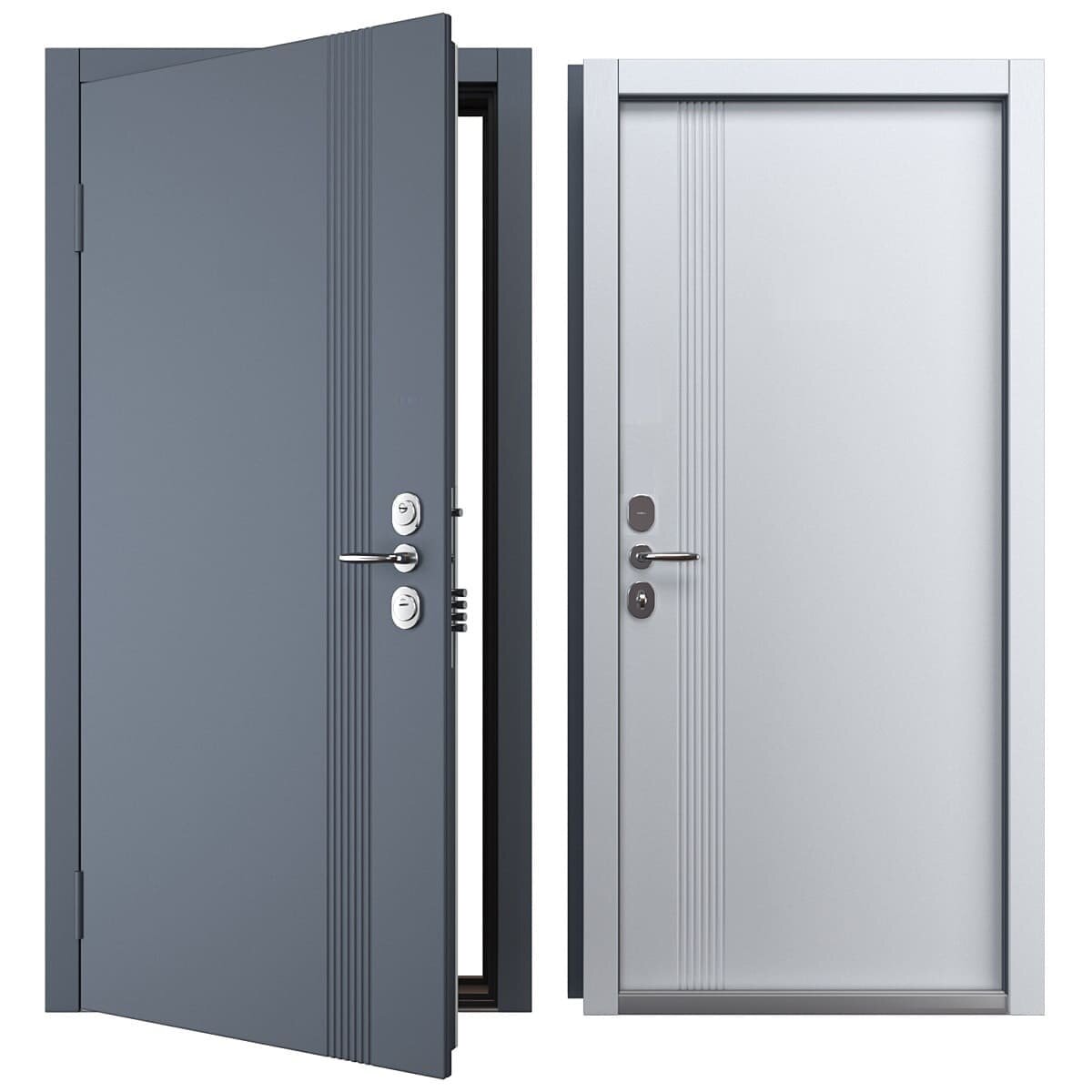 Входная уличная дверь - Терморазрыв № 1. Сталь - 3 мм. Полотно - 110 мм. Атмосферостойкая эмаль. Повышенная теплоизоляция. Левая. 2080*1030