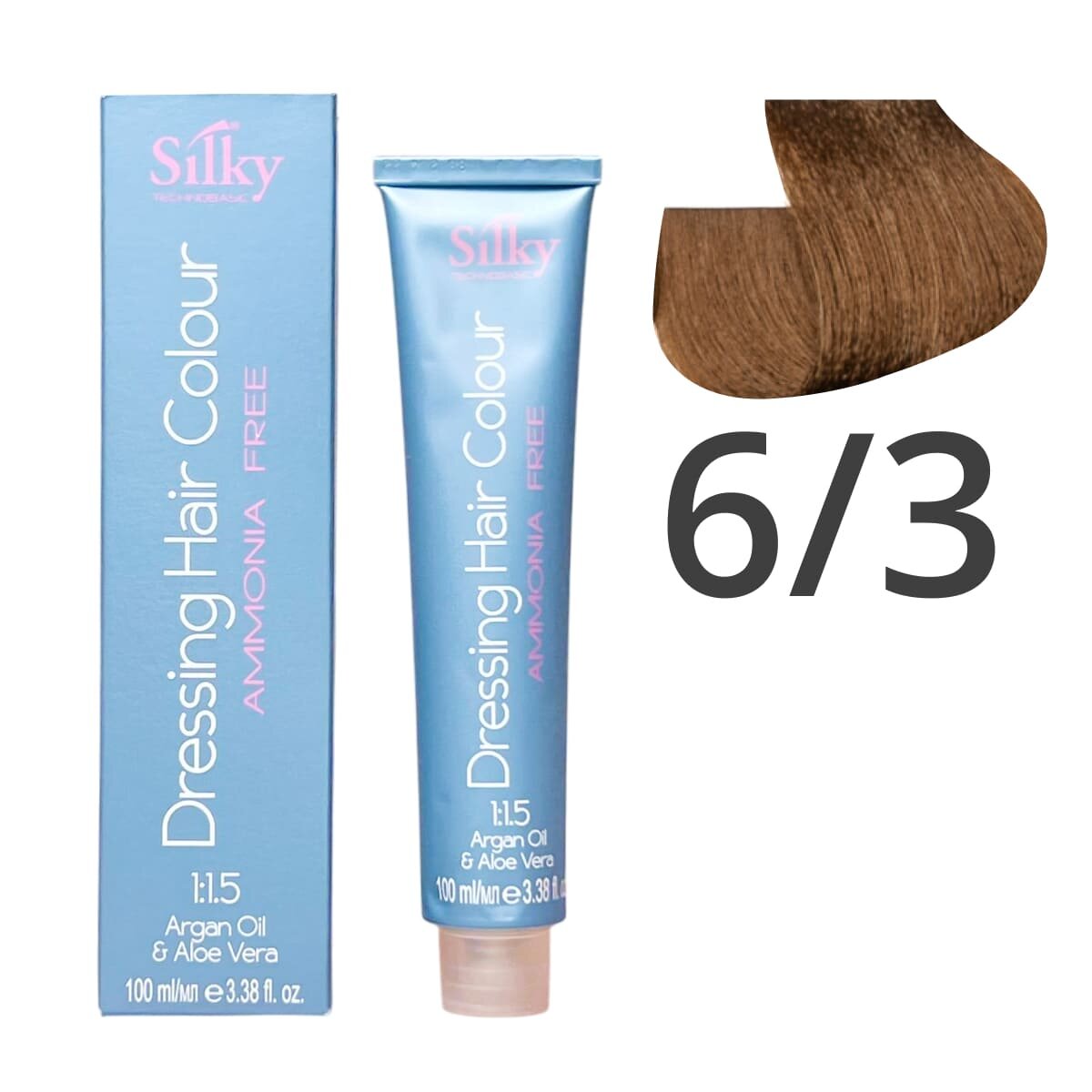 Краска для волос безаммиачная Silky Dressing Haircolor 6.3 Темный русый Золотистый, 100 мл