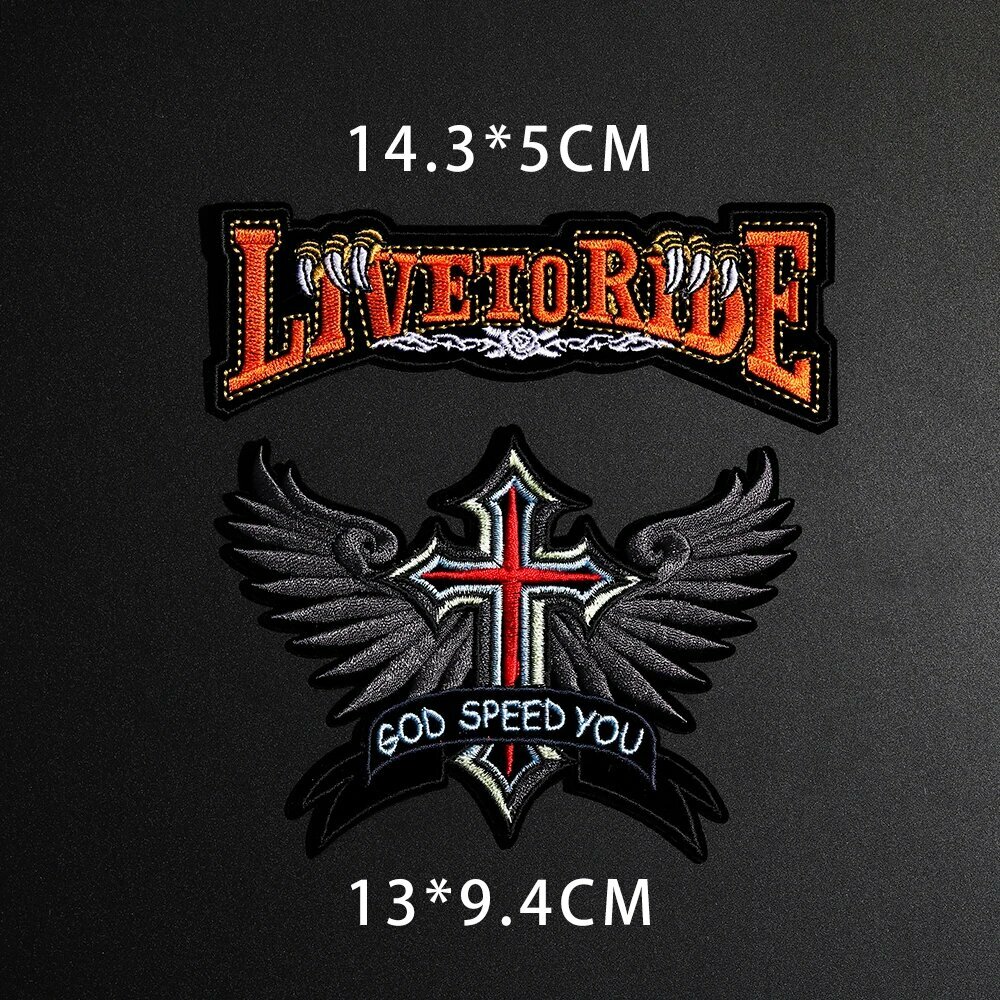 Нашивка Punk Eagle Paw Live to Ride Череп Черный, N-BT6641