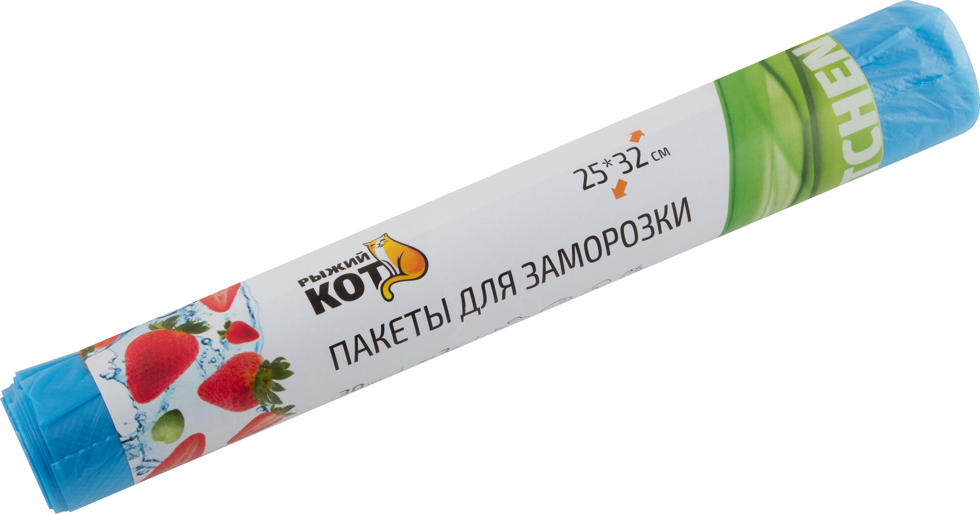 Пакеты для заморозки "рыжий КОТ" 25*32см, 30шт/рул, ПНД