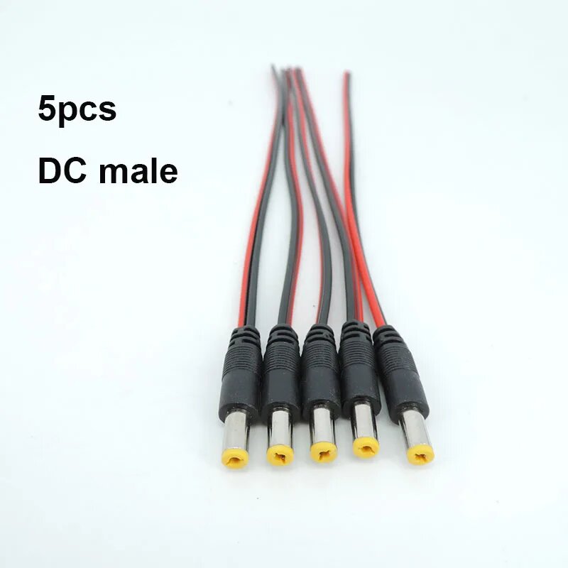 Удлинитель кабеля DC 5,5x2,1 мм 12В 24В 5x DC male