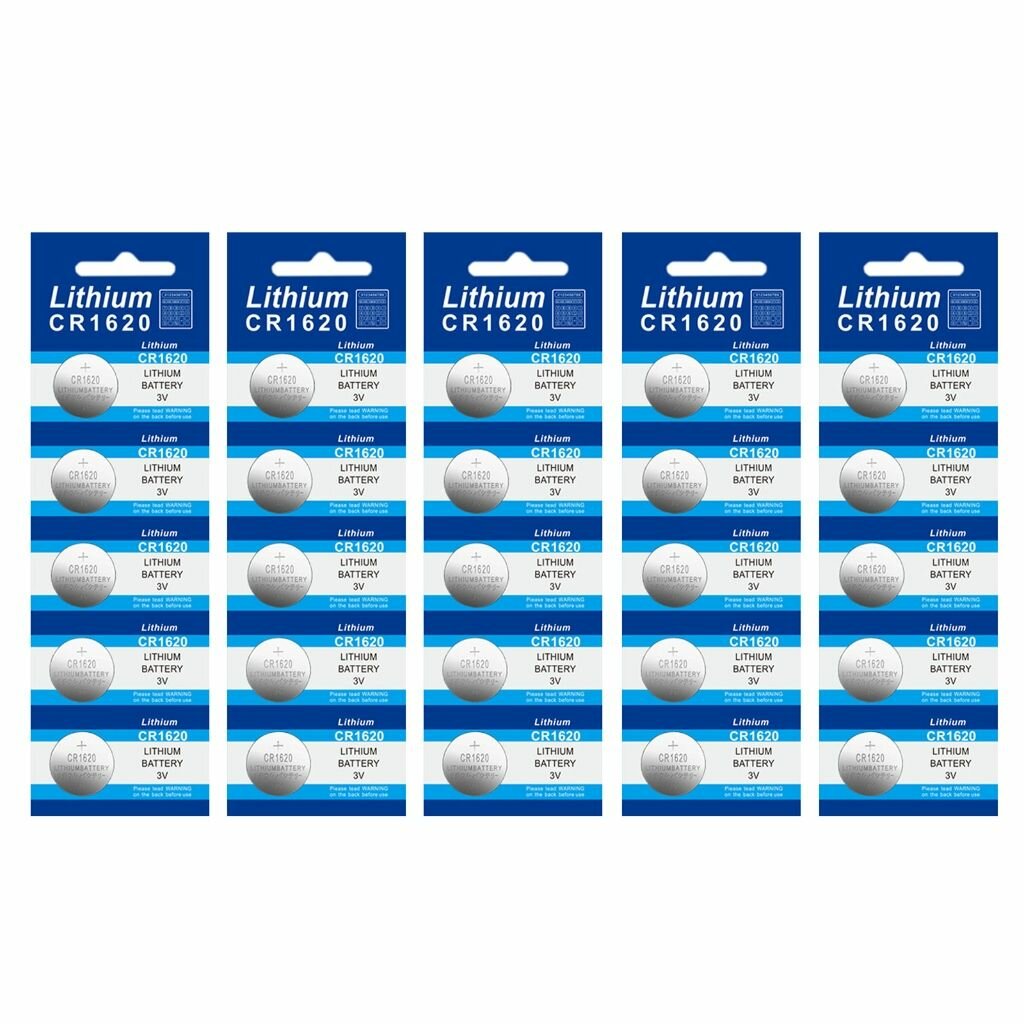 Батарея, Батарейка для пульта дистанционного управления CR1620, упаковка на 25 штук