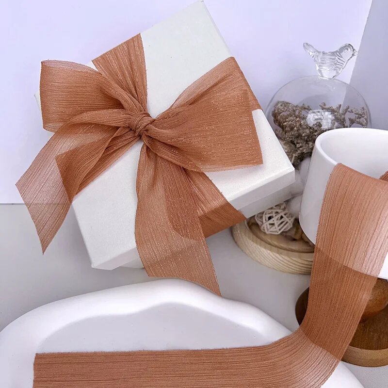 Серебряная блестящая лента из полиэстера Бежевый, 19