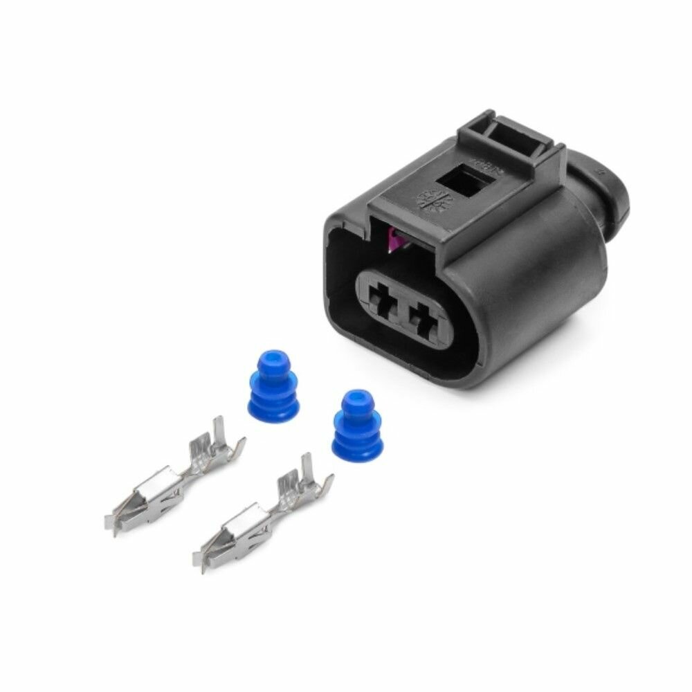 Разъем Cargen 1J0973722, для Audi/Seat/Skoda/VW, герметичный, 2 контакта, черный