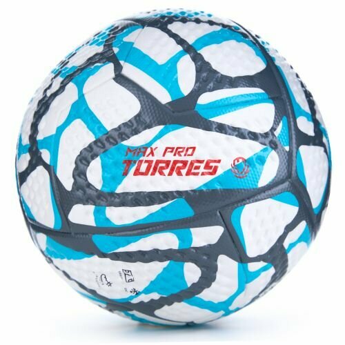 Мяч футбольный Torres MAX Pro, F323415, р.5, EПУ (микрофибра),4 сл, 12 п, термосшивка, бело-голубой