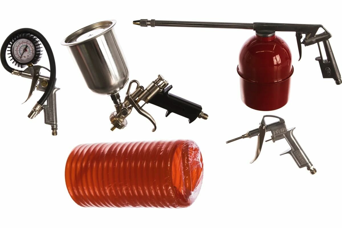 Набор пневмоинструмента универсальный (краскопульт с верхним бачком) ORION-5G 5 предметов, STAYER, 06488-H5