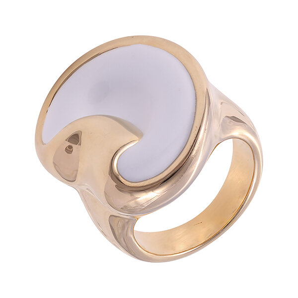 Перстень, серебро, 925 проба, золочение, эмаль