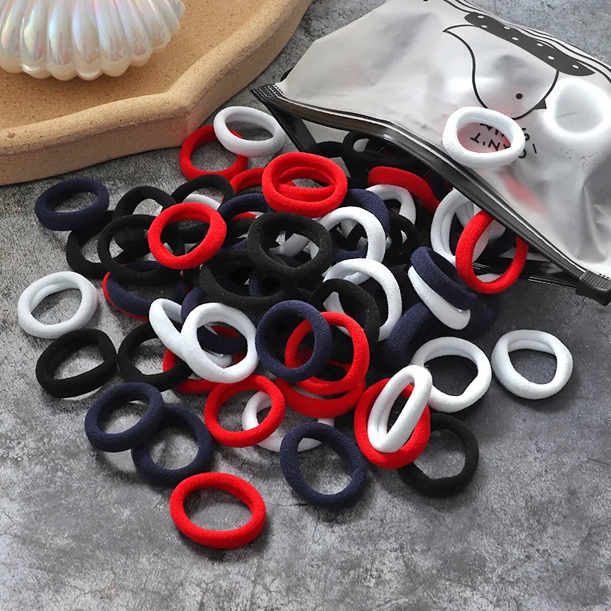 Резинки для волос детские, 100шт, красный, цвет 15