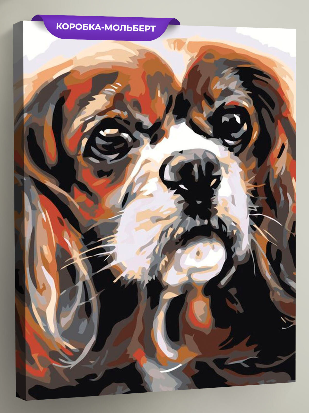 Картина по номерам ЖПН на холсте с подрамником "Спаниель", Раскраска 40х50, Собака Животные