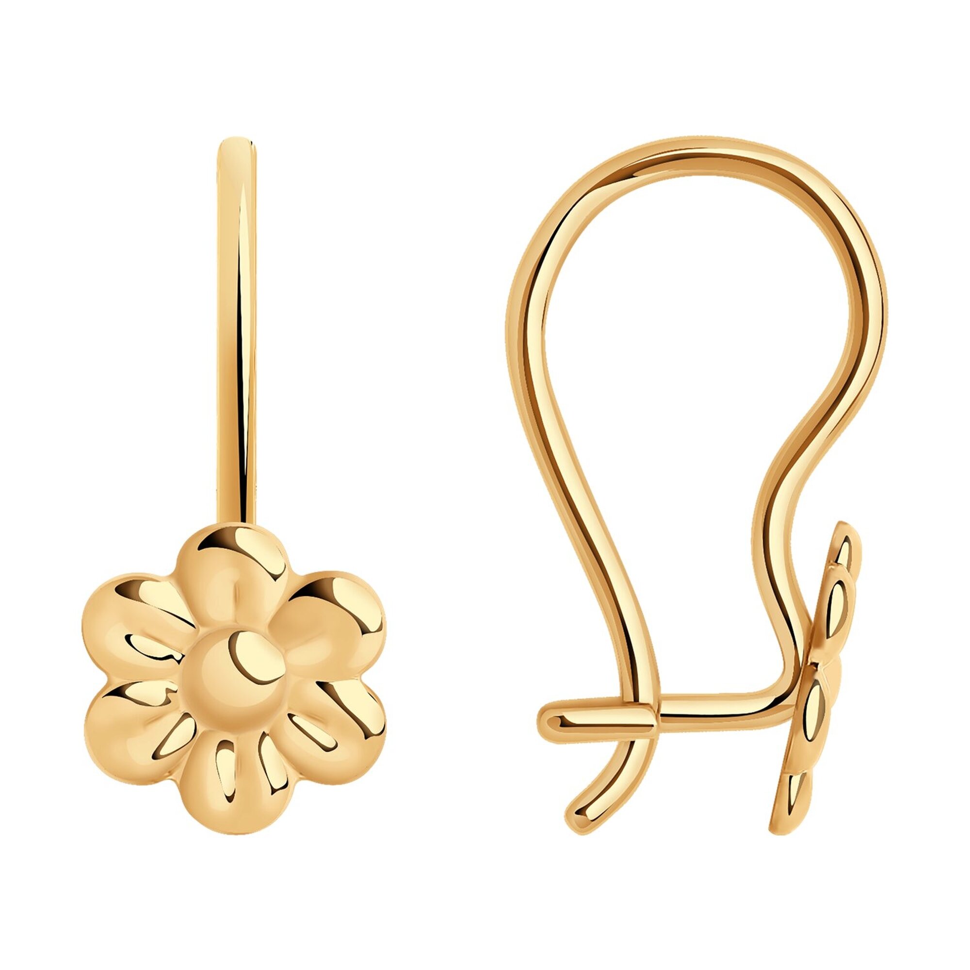 Серьги, красное золото, 585 проба