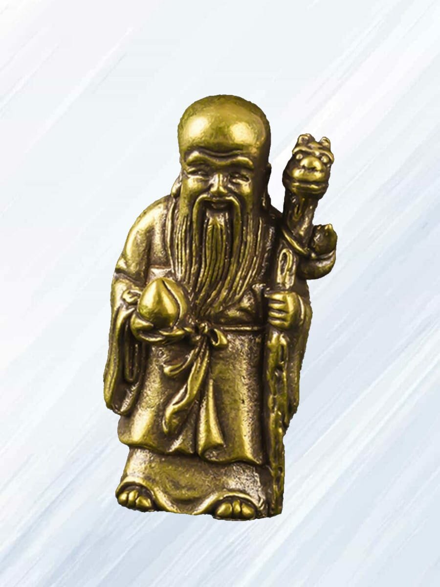 Cтатуэтка Шоу-син из латуни, бог долголетия, здоровья, защиты женщин Индия