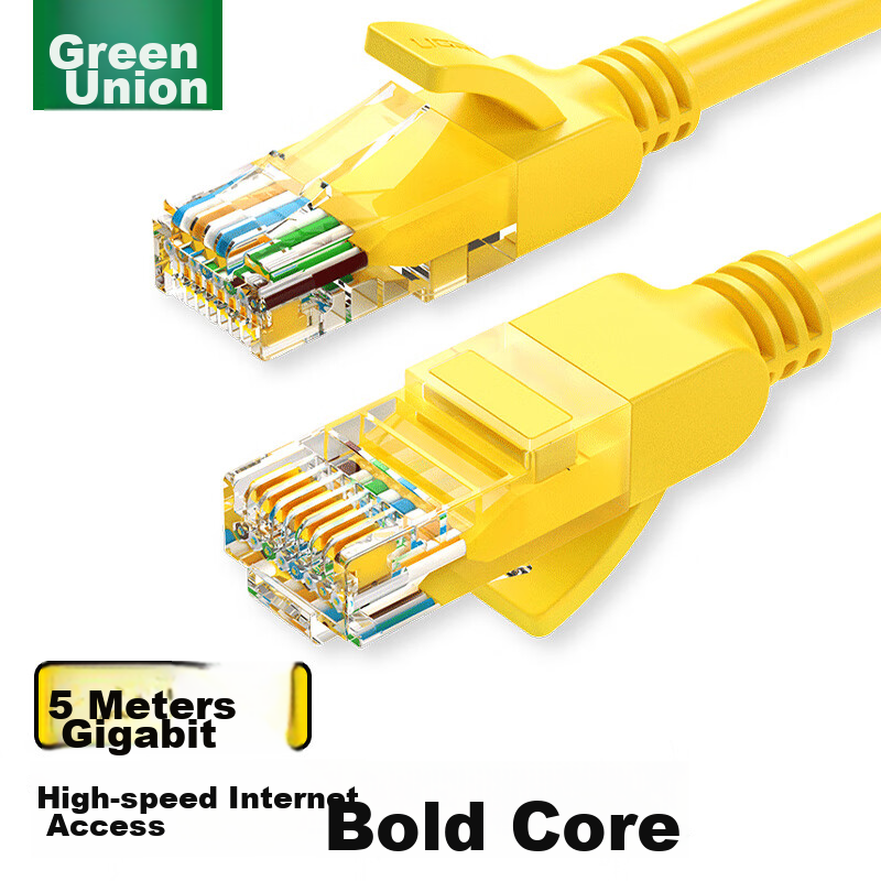 Lulian Cat5e Ethernet Cable, Gigabit Patch Cable, Cat5e for Engineering, Computer, Broadband Connection, 100Mbps Network, 8-Core Twisted Pair Cable, 5 Meters, 11233