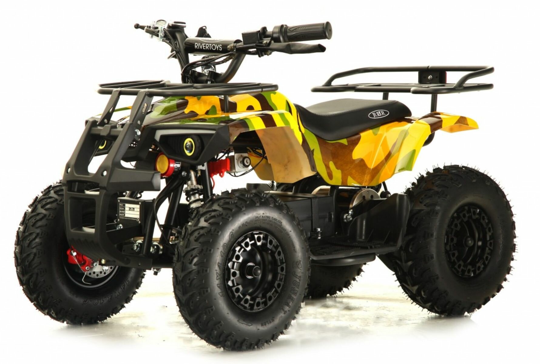 Детский электроквадроцикл RiverToys TIKI LUX желтый камуфляж