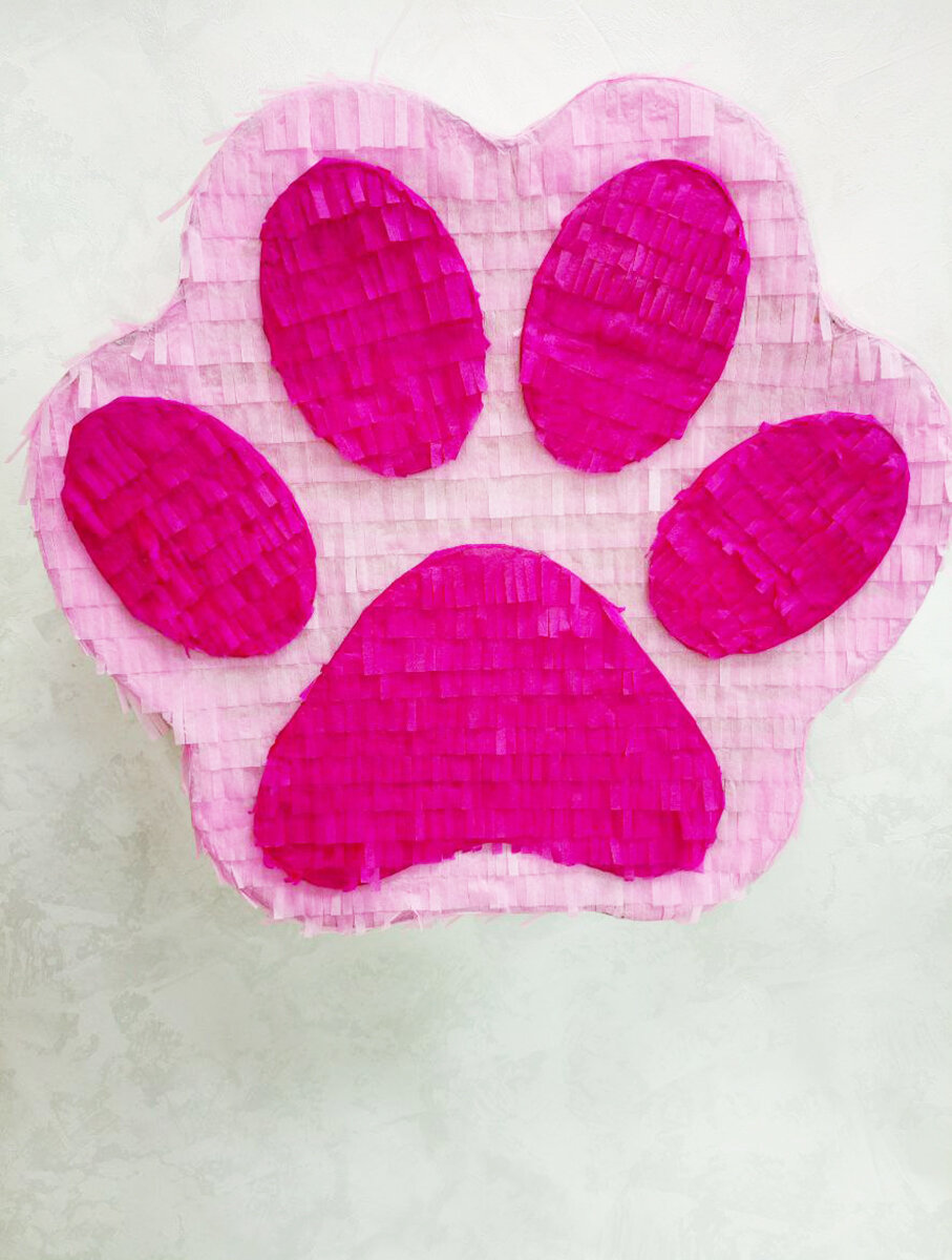 Пиньята "Лапка", для праздника, без наполнения, 45x51x12 см, розовая
