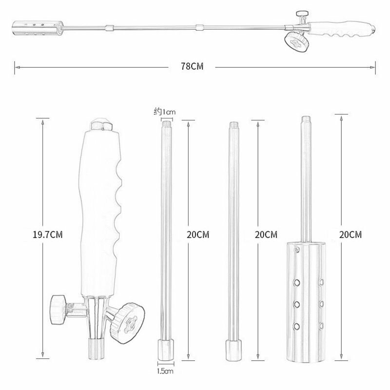 Складной огнемет, машина для поджога травы, многофункциональная паяльная лампа для травы, удлиненная горелка