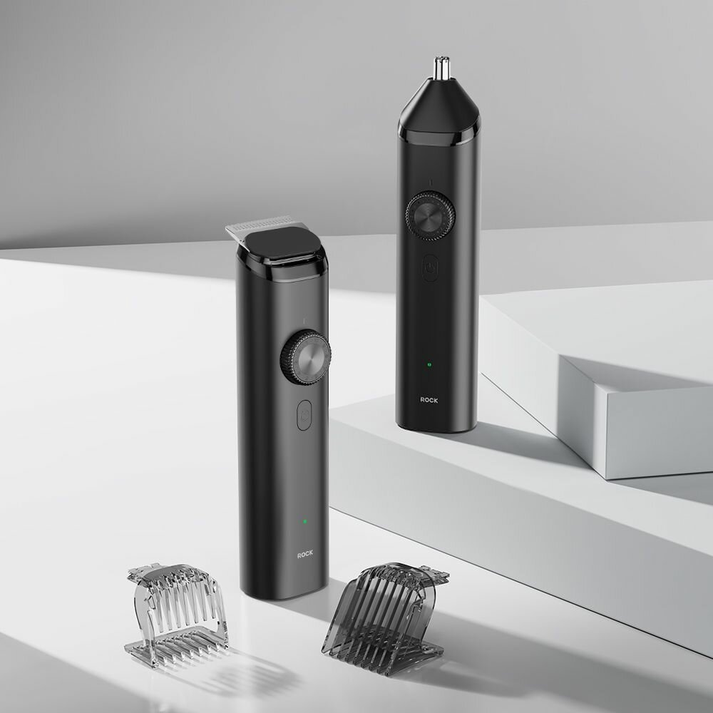 Триммер ROCK Trimmer with kit, 1300 мАч, три насадки, цвет: чёрный