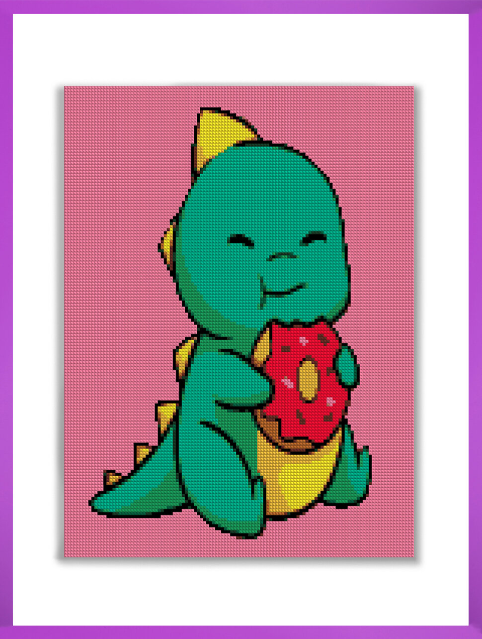 Алмазная мозаика на подрамнике - вышивка Дракон 30 х 40 см