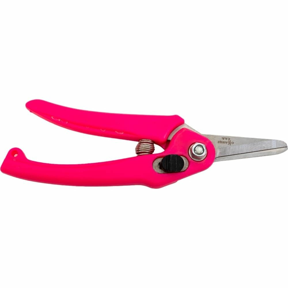 Секатор садовый Zema "Солнце Сад" с прямыми лезвиями, контактный пружинный, нержавеющая сталь, пластиковые красные ручки