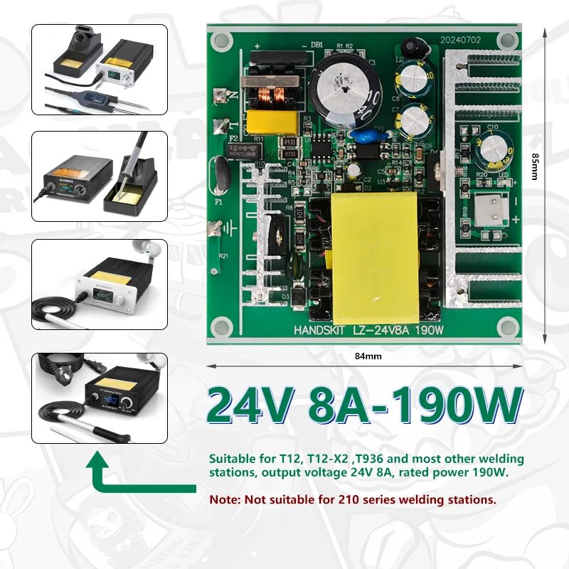 Блок питания для паяльной станции handskit 24В 12В LZ2408