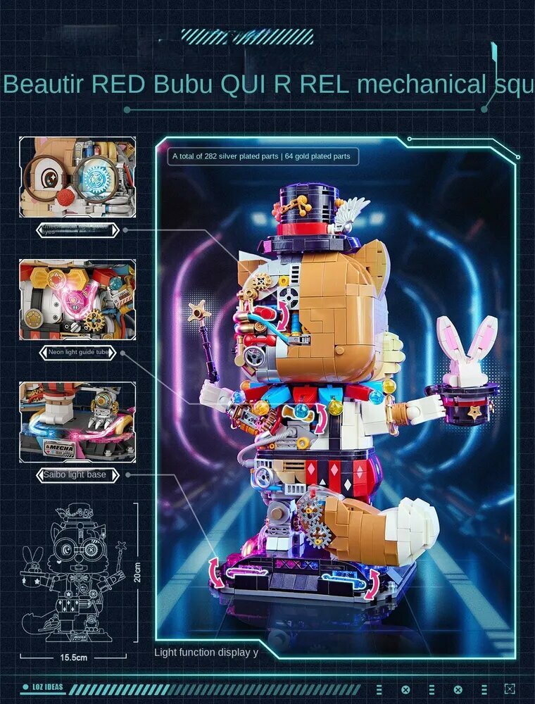 Конструктор пластиковый-LOZ Мини - строительные блоки 1956, Мультфильм Белка, Детские игрушки