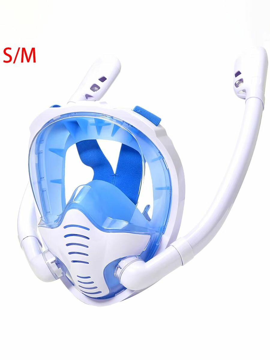 Маска для снорклинга на все лицо с панорамным обзором 180 , силиконовые очки для снорклинга с сухим верхом, дайвинга, плавания с 2 трубками, защита от запотевания и протечек