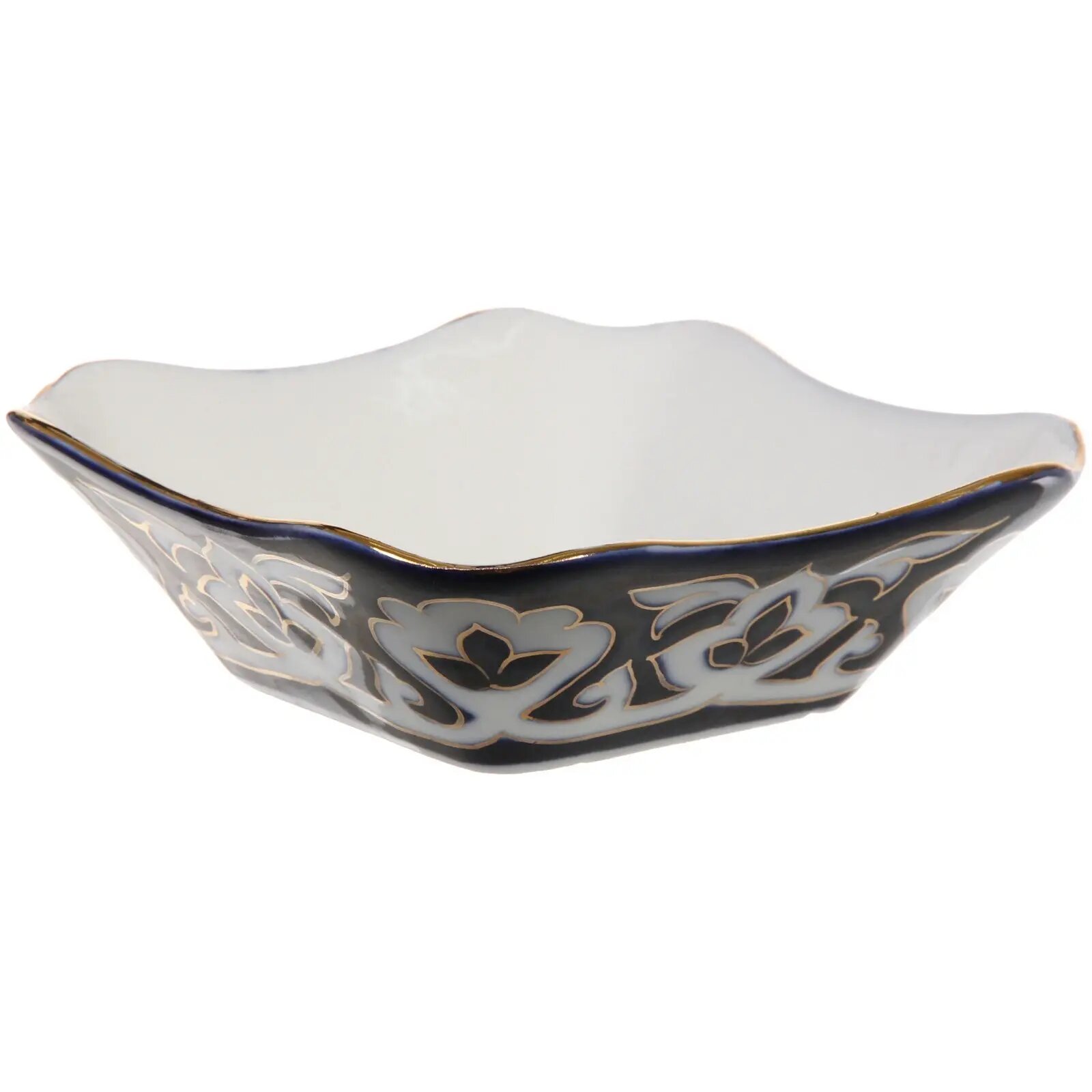 Салатница большая «Пахта», фарфор, позолота, стильный дизайн, 30 см