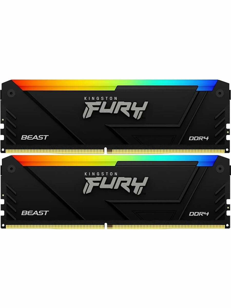Модуль оперативной памяти Kingston FURY Beast Black RGB KF432C16BB2AK2/16 DDR4, 3200Mhz, CL16