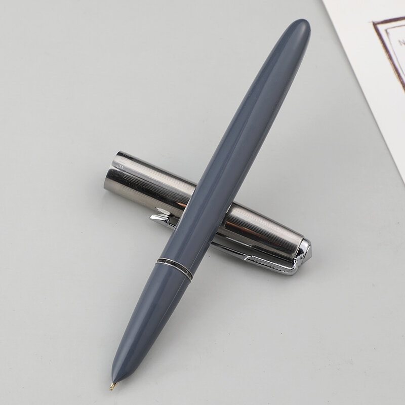 HERO Fountain Pen 616 Small Size, Vintage Iridium Student Daily Writing Practice Ink Pen, Dark Nib F, Morandi Deep Blue