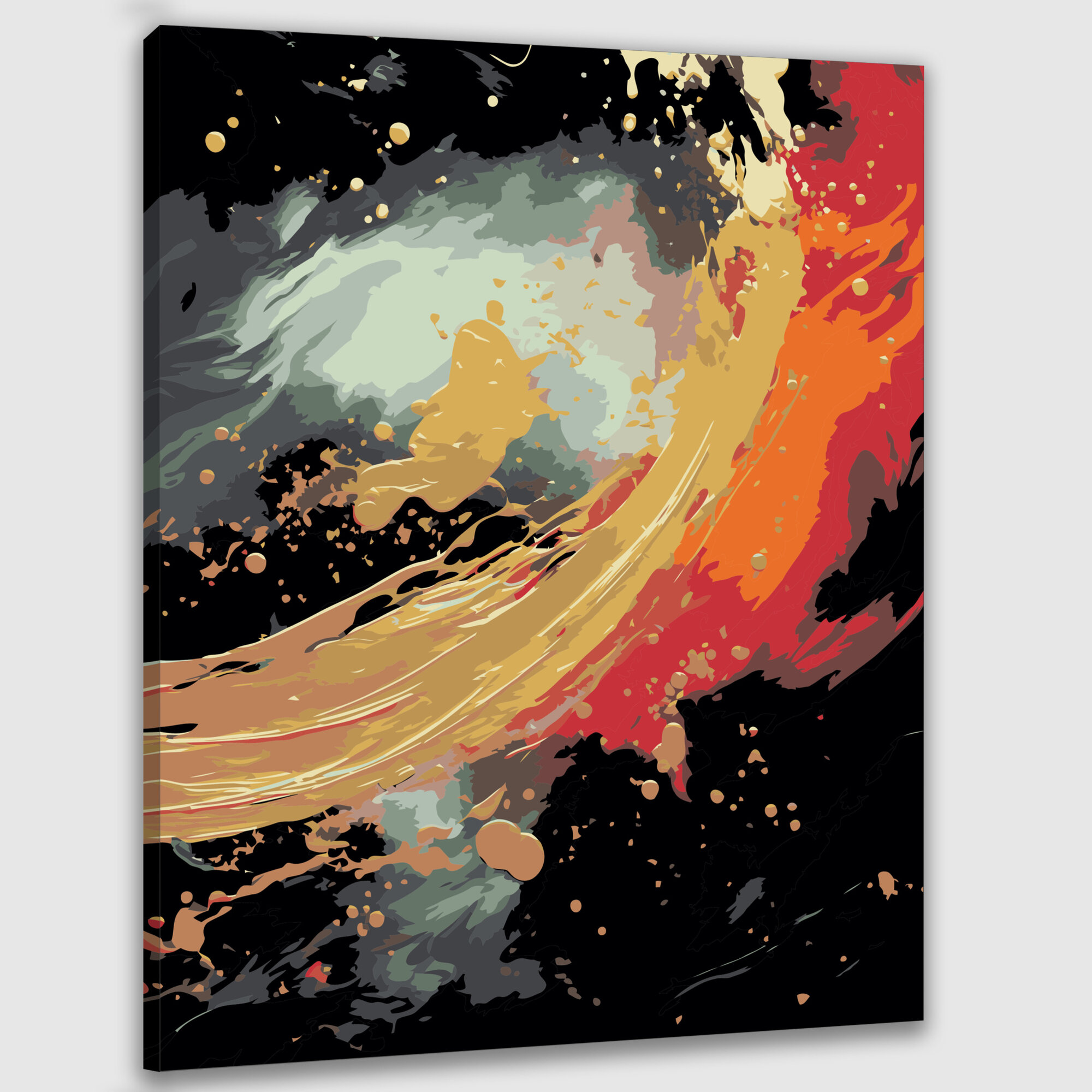 Картина по номерам 40x50 см, абстракция, картина маслом, космос, галактики, звезды, небесные тела, движение