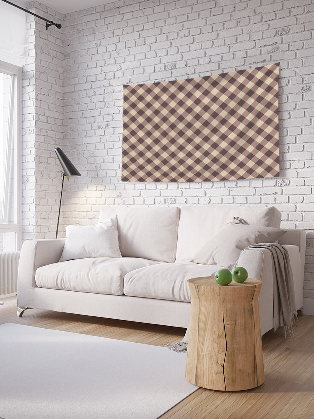 Фотопанно на стену горизонтальный постер 100х150 "Ситцевая клетка", JoyArty