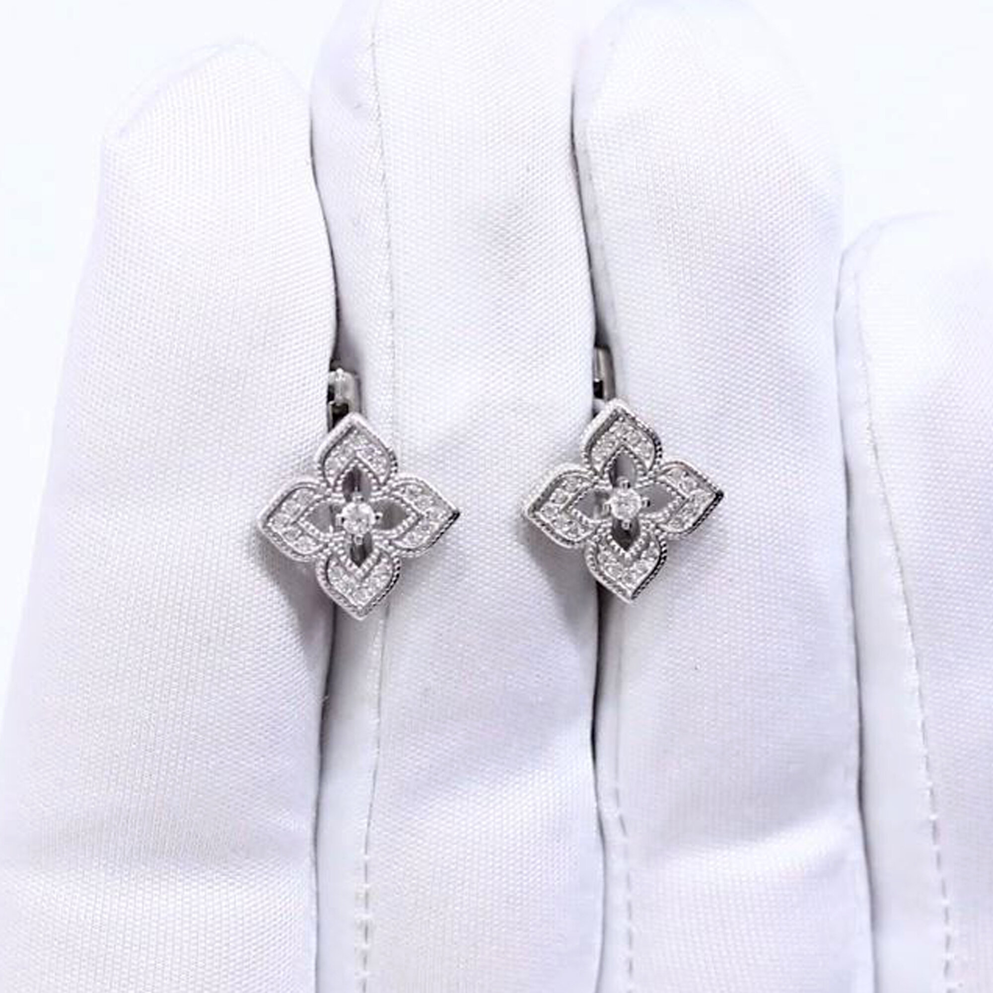 Серьги, серебро, 925 проба, родирование, фианит