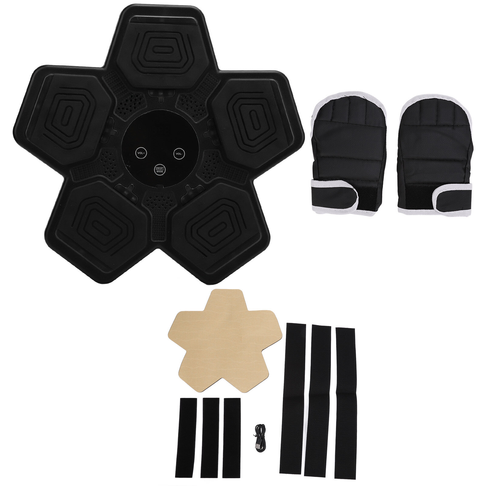 Детская музыкальная боксерская машина фитнес-интерактивная умная музыкальная боксерская мишень настенная боксерская подушка для дома черная