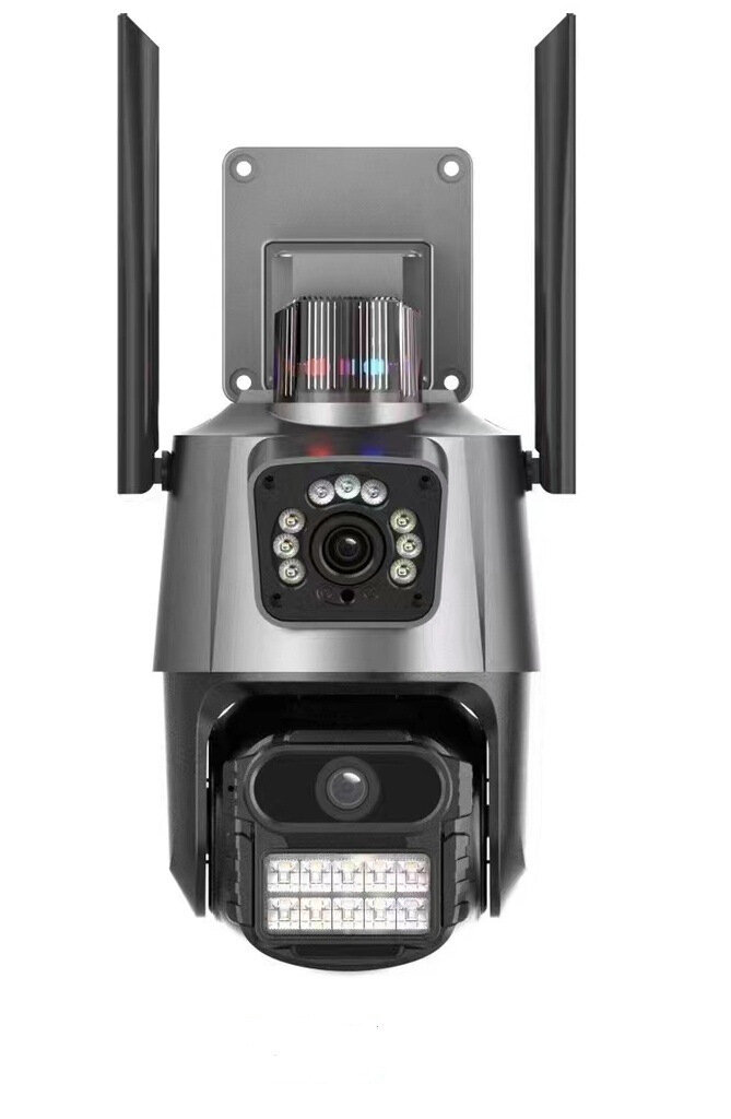 Камера наблюдения T36, бинокулярная, 360 градусов, 3 мегапикселя, 21 подсветка, черный