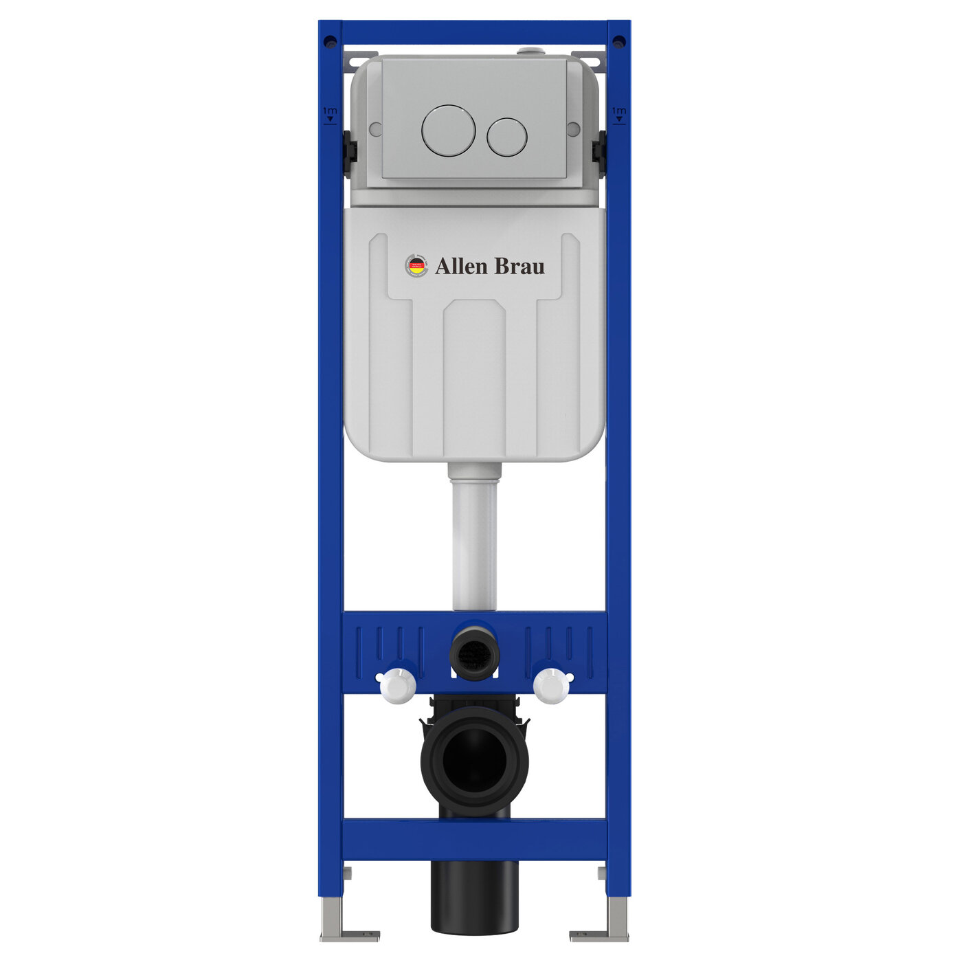 Инсталляция для унитаза Allen Brau Pneumatic Slim 9.11102.20 с кнопкой 9.20A01. MG сатин