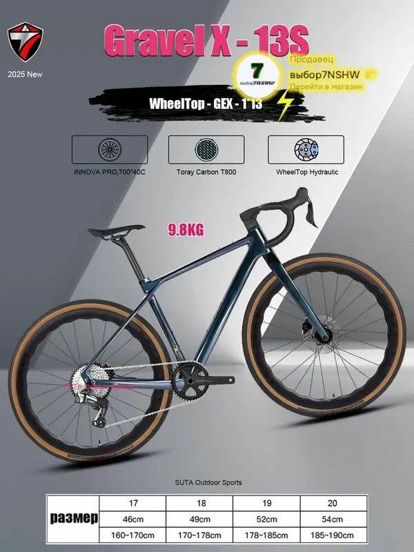 TWITTER BIKE Велосипед Гравийный, Gravel X WheelTop GEX-13 , карбоновые обода