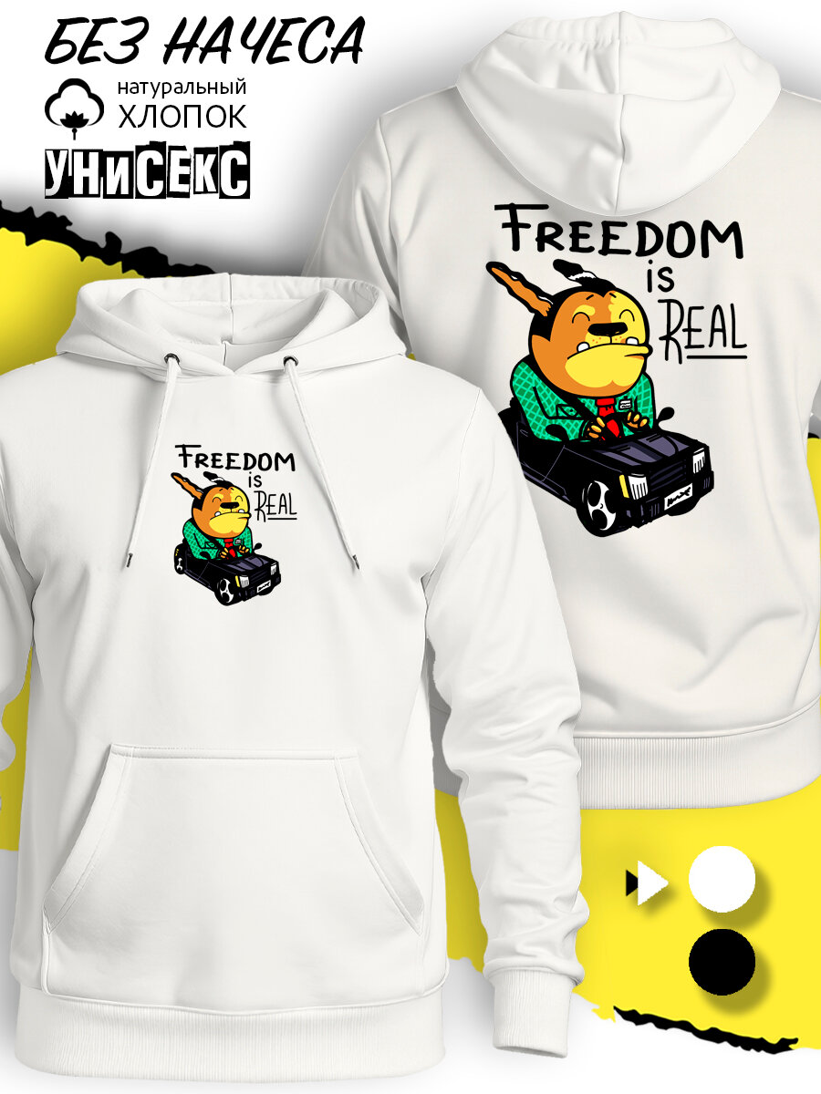 Худи Толстовка свитшот с собакой на машине