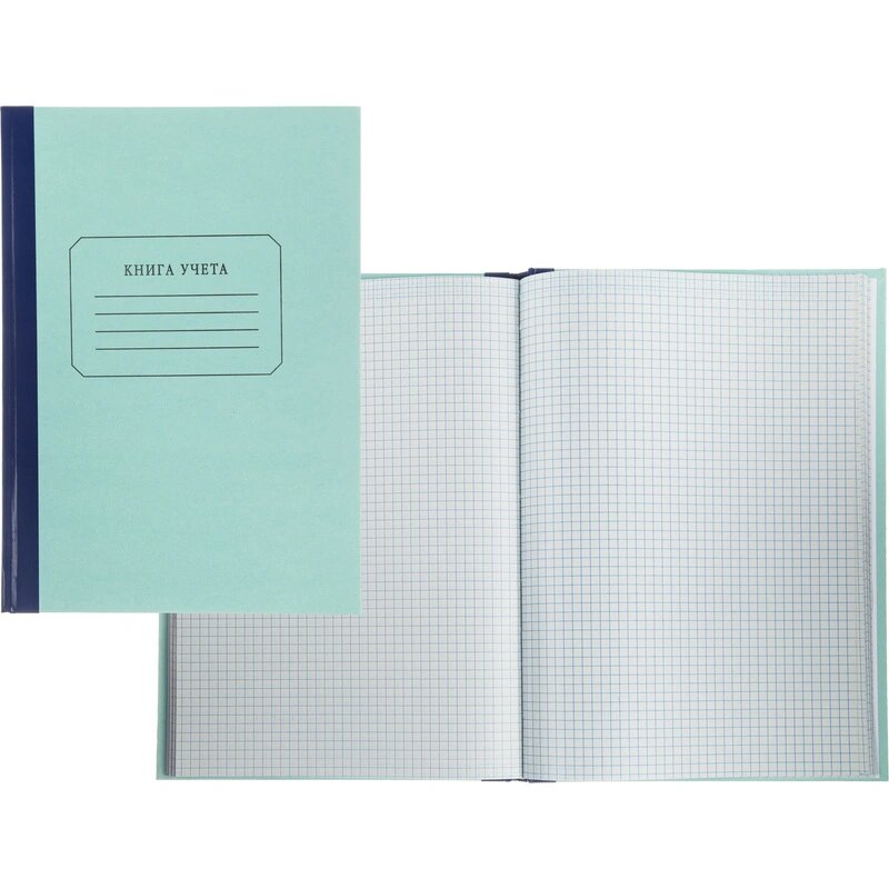 Книга учета амбарная в клетку 96л. обл. плотн. картон г/б