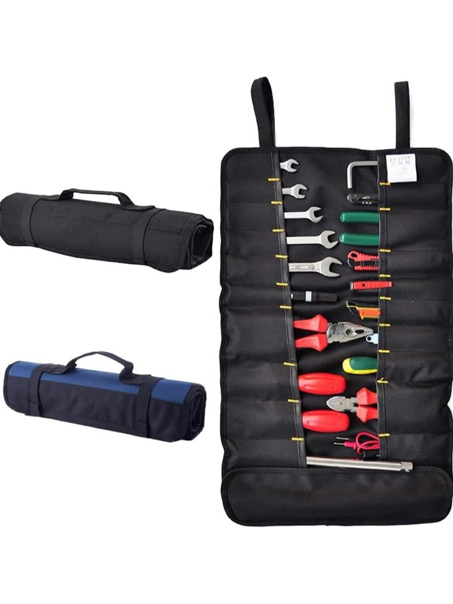 Гаечный ключ, свернутый в рулон, Черная сумка для намотки рулонного блока, Органайзер для переноски, Ящик для инструментов грузовика