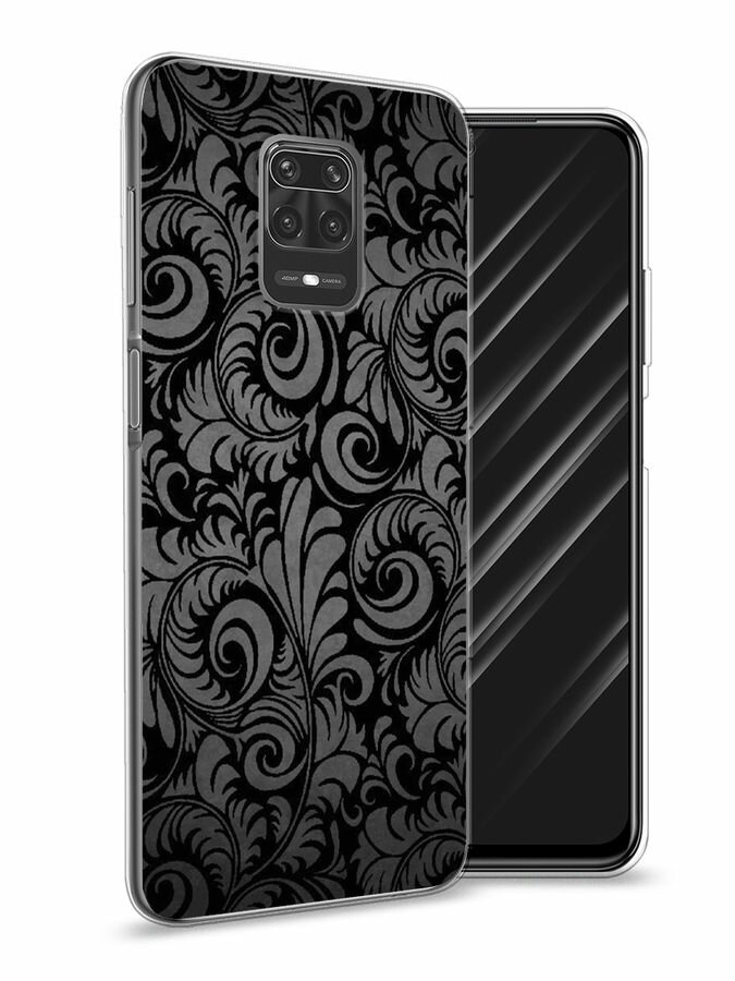 Чехол на Xiaomi Redmi Note 9S/9 Pro / Сяоми Редми Нот 9S/9 Про с принтом "Чёрный узор"
