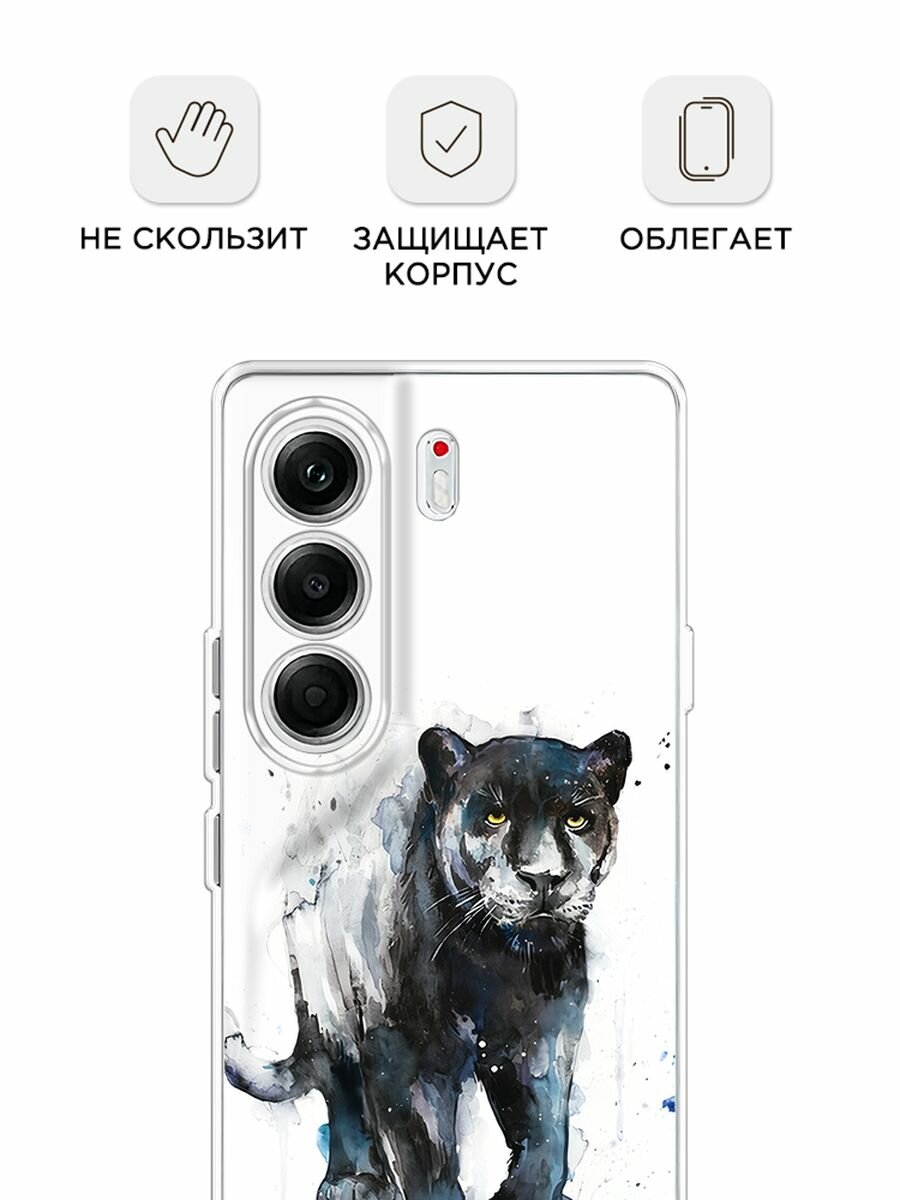 Чехол на Tecno Camon 40 Pro / Текно Камон 40 Про с принтом "Пантера арт 3" — фото 1