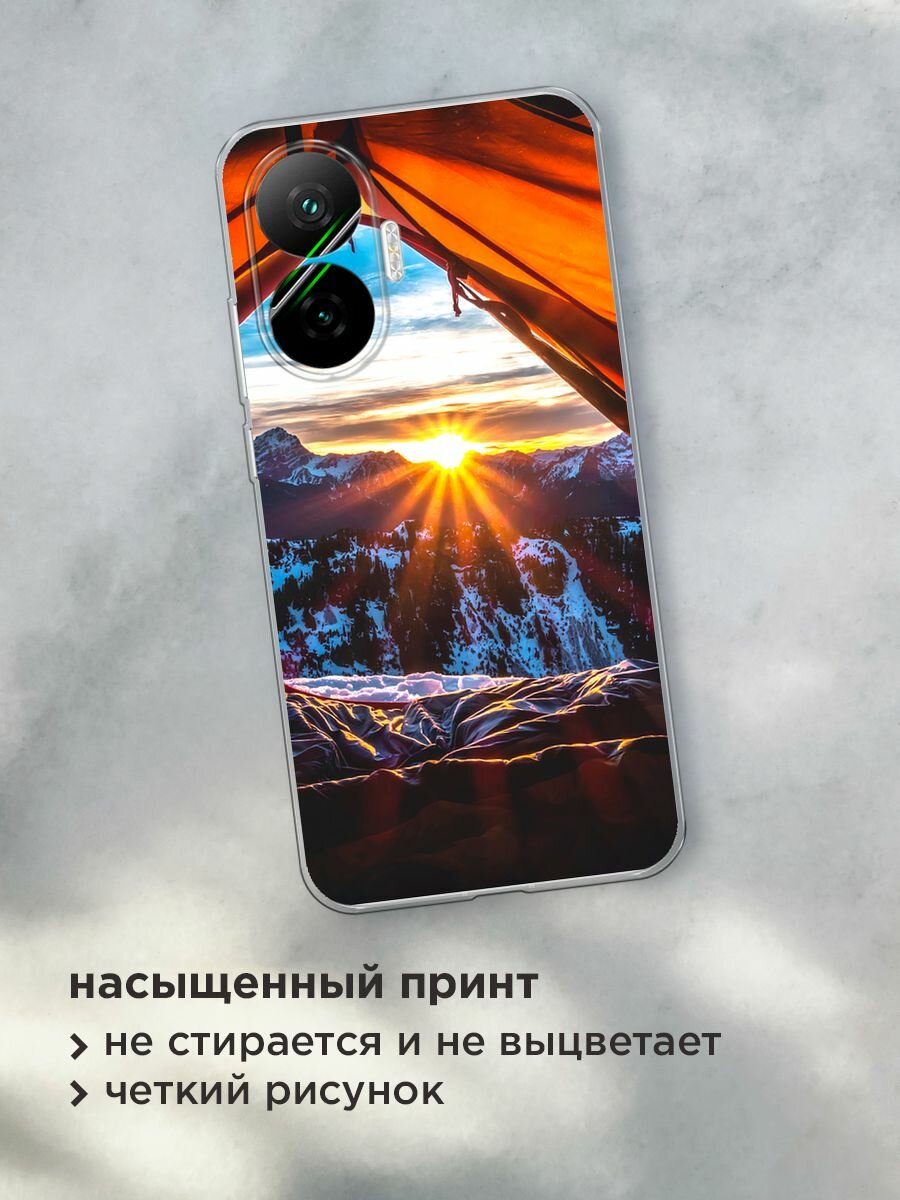 Силиконовый чехол на Poco F7 / Поко F7 с принтом "Горы 7" — фото 1