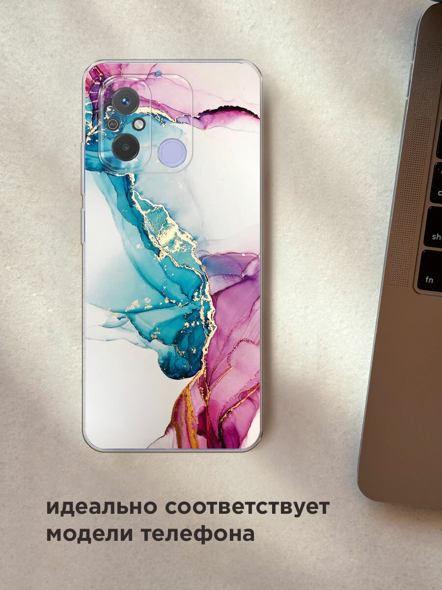 Чехол на Xiaomi Redmi 12C/Poco C55 / Редми 12C/Поко С55 с принтом "Розовые разводы рисунок" — фото 1