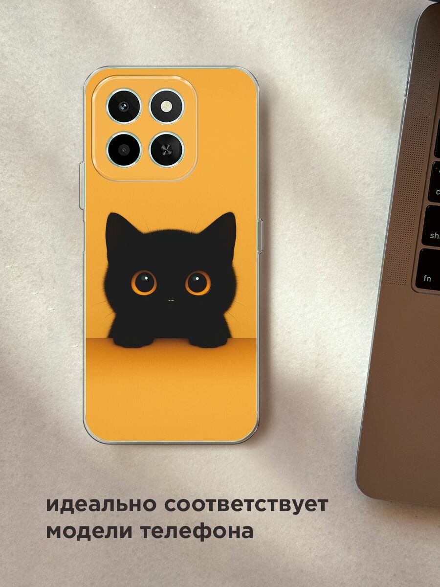 Чехол на Honor X6c / Хонор X6c с принтом "Контрастный котик" — фото 1