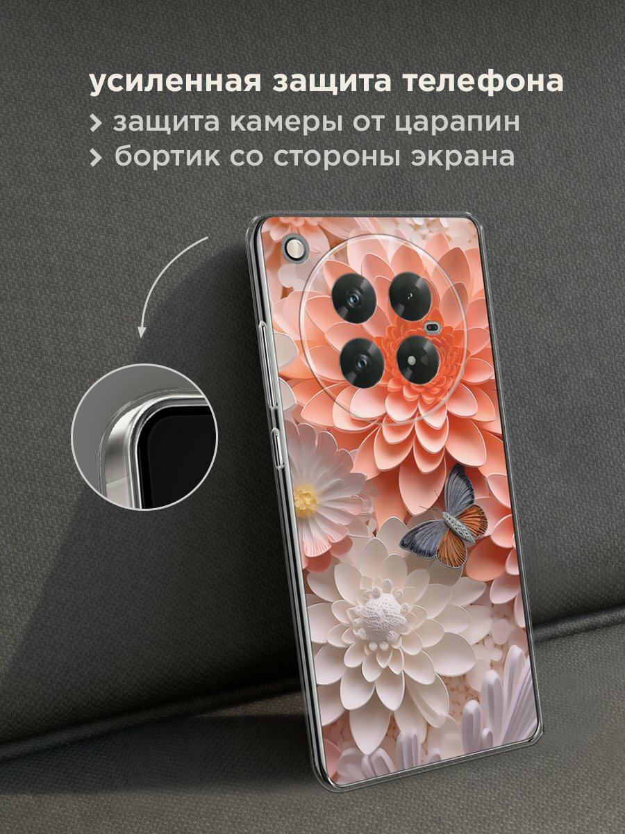 Чехол на Infinix Zero 40 5G / Инфиникс Зеро 40 5G с принтом "Бумажные цветы" — фото 1