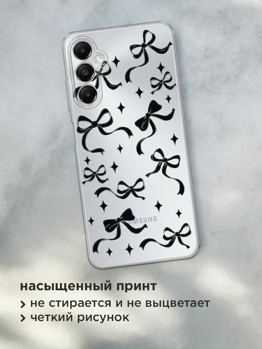 Чехол на Samsung Galaxy A05s / Самсунг Галакси A05s с принтом "Милые чёрные бантики 4" — фото 1