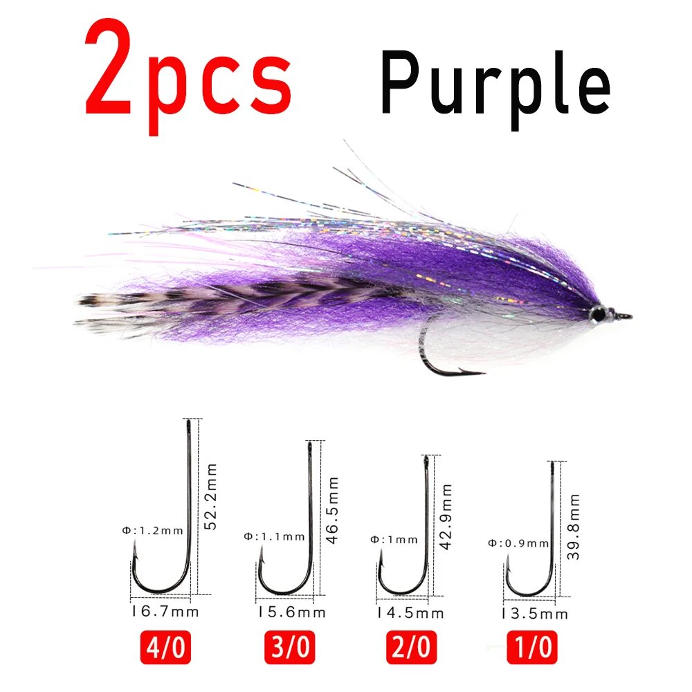 Vampfly Морские стримеры Fly Flash 2 шт. Сиреневый, Size 4l0, 2pcs Purple