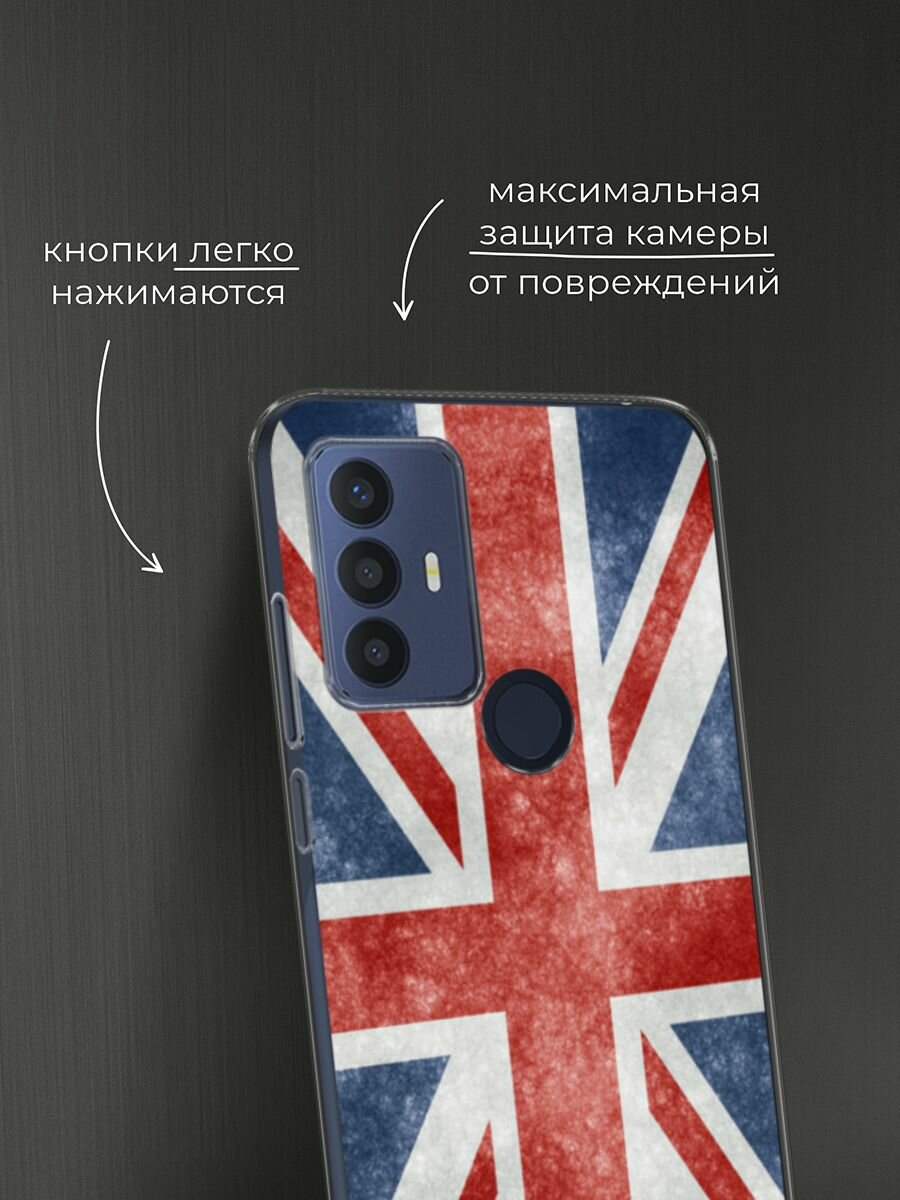 Чехол на TCL 30E/30 SE/305/306 / ТСЛ 30E с принтом "Флаг Великобритании 1" — фото 1